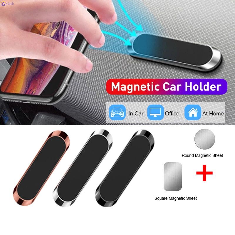 2pcs Magnetic Car Phone Holder Mini Strip Shape Magnet Stand Universal ...