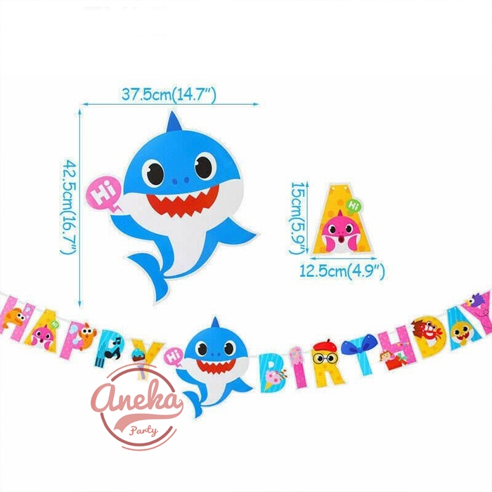 Big HBD baby shark banner/happy birthday baby shark birthday banner/HBD ...