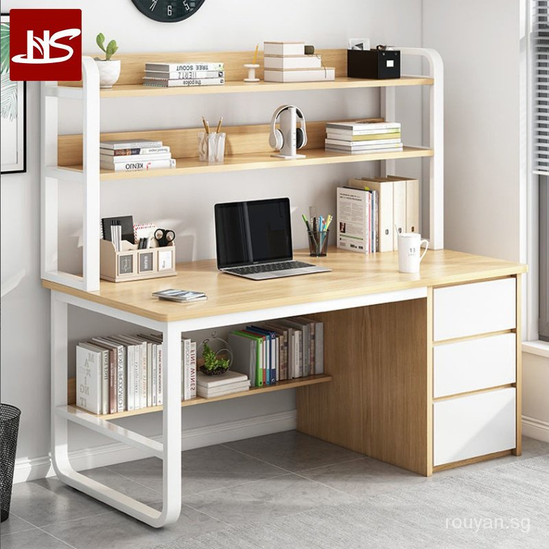 HS Study Table Desk Computer Desk Table White Bookshelf With Drawers ...