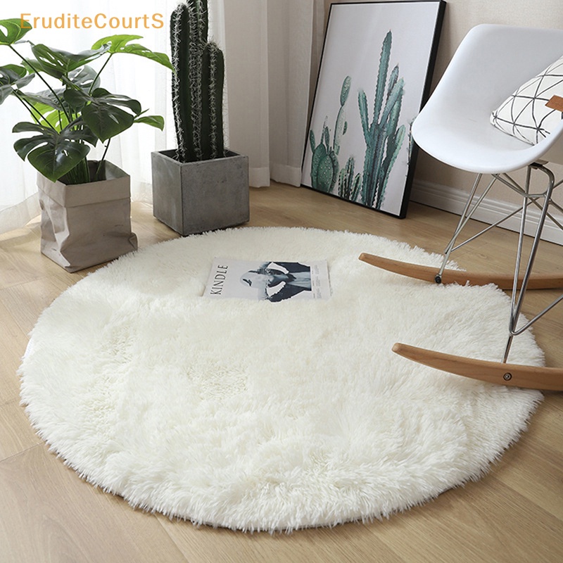 [EruditeCourtS] Fluffy Wool Rug Living Room Carpets Faux Fur Round Mat ...