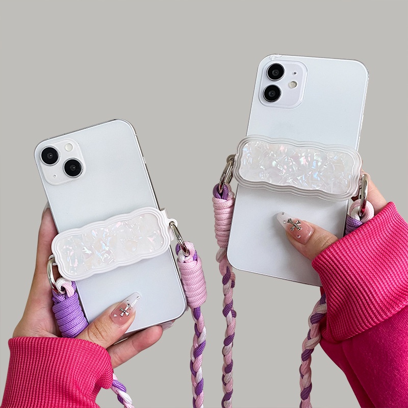 Scallop Pattern Mobile Phone Back Clip Lanyard Detachable Mobile Phone ...