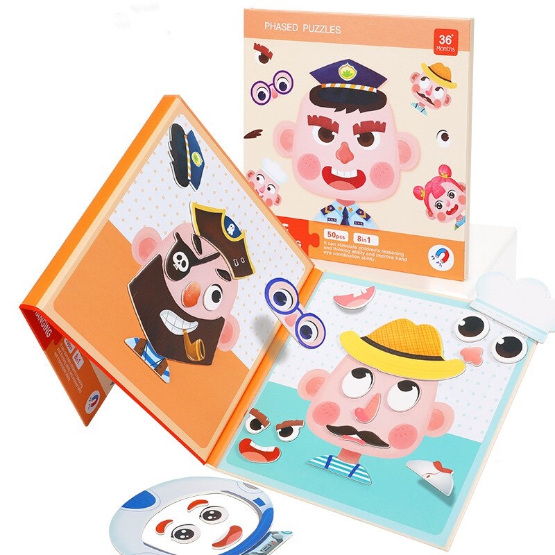 Magnetic Face Changing Puzzle Educational Puzzle for Emotion Change ...