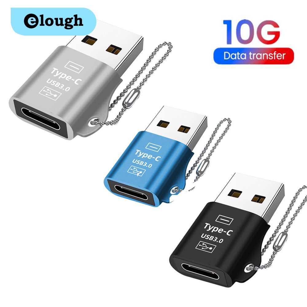 Elough USB 3.0 Type C Adapter Fast Charging USB Male to Type C Female ...