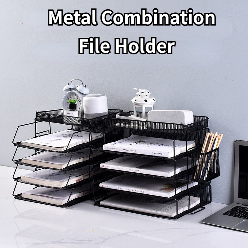 Multi-layer Desktop File Rack Iron Office Supplies File Rack Multilayer ...