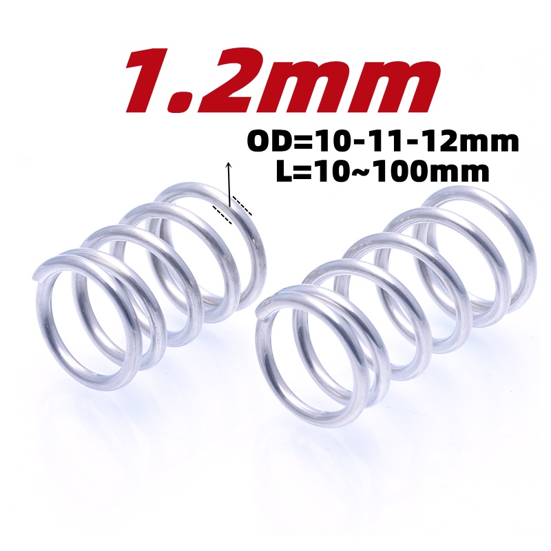 【WDY】SUS304 Spring Length 10-150mm d1.2mm compression springOD10/11 ...
