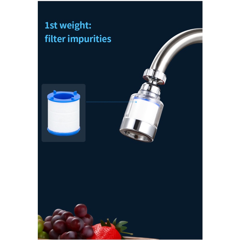 Faucet Splash Filter Kitchen Rotatable Tap Bubbler Extender Adapter ...