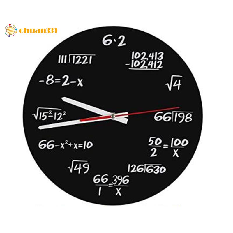 Math Wall Clock , Math Formulas Clock Quiz Clock in Black and White ...