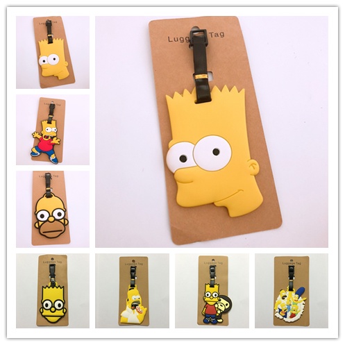 Simpsons Cartoon Luggage Tag Signboard Boarding Pass | Shopee Singapore
