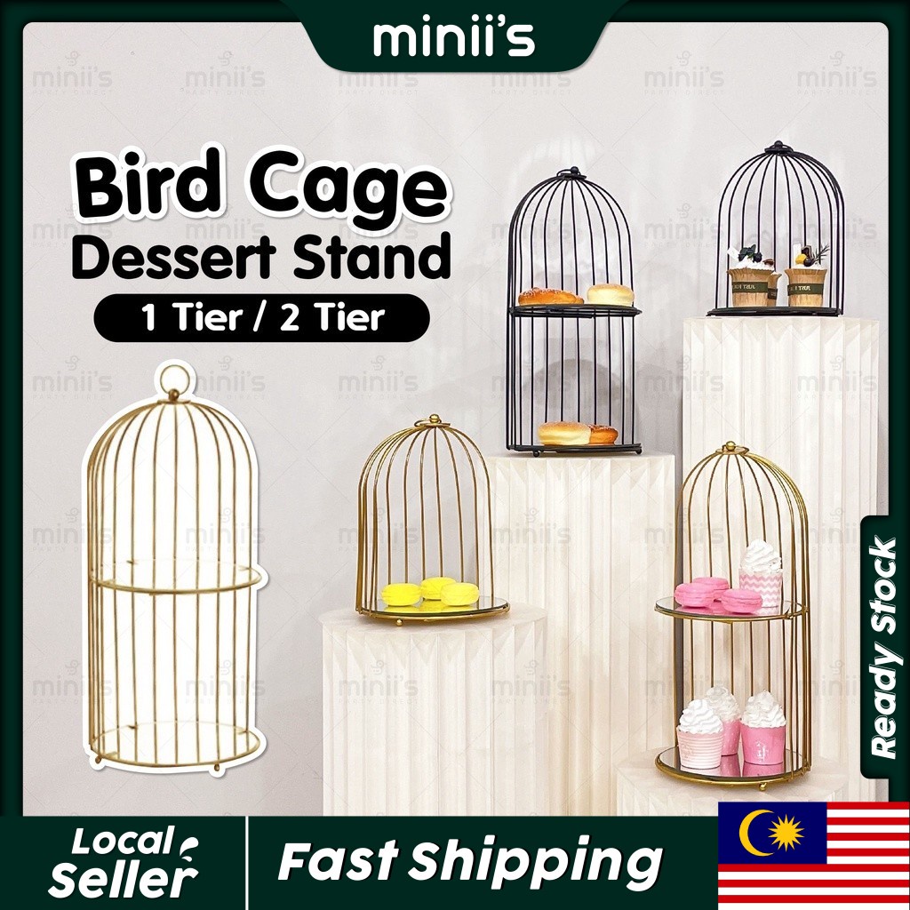 Miniis Vintage Iron Bird Cage Cake Stand Desert Stand Holder Rack For ...