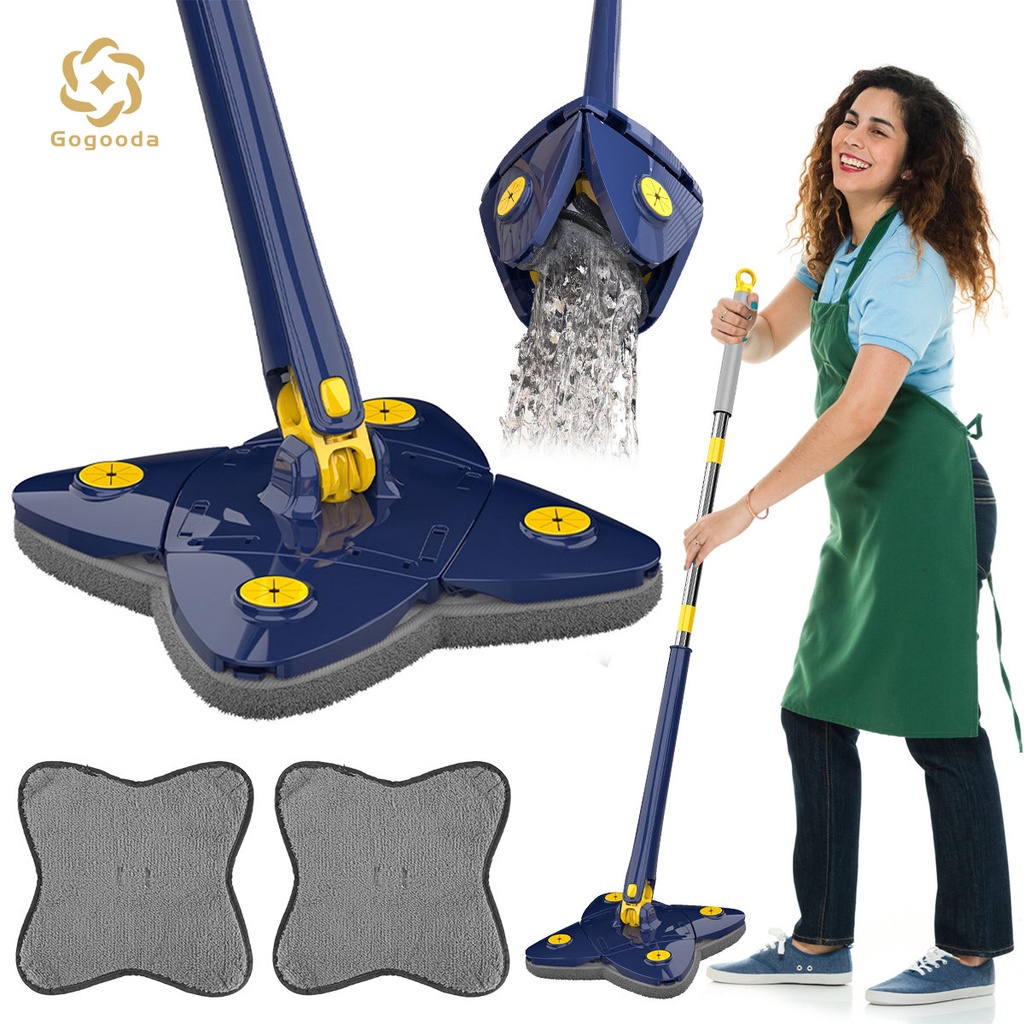 Foldable Twist Mop Self-wringing 360 Free Hand Wash Squeeze X-type ...
