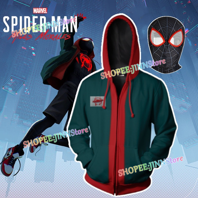 - JN - Men/Women Super Spiderman Cosplay Jacket Spiderman Miles Morales ...