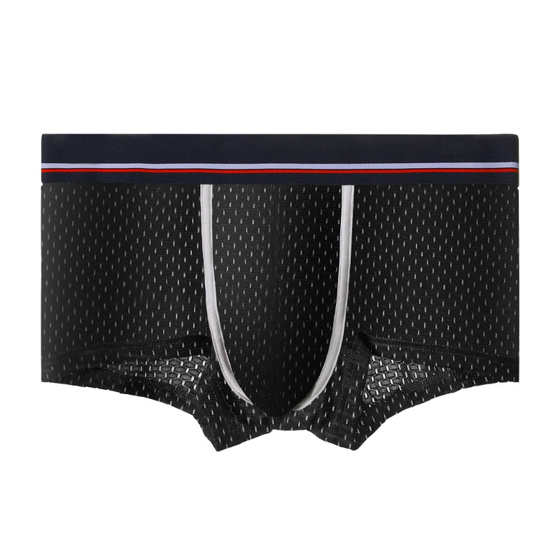 Men Ice Silk Underwear Mesh Boxer Men's Summer Thin Breathable U-Convex ...