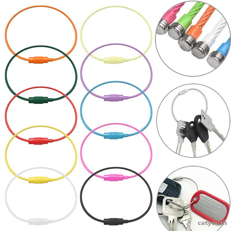 5pcs DIY keychain accessories key rings steel wire rings colored key ...