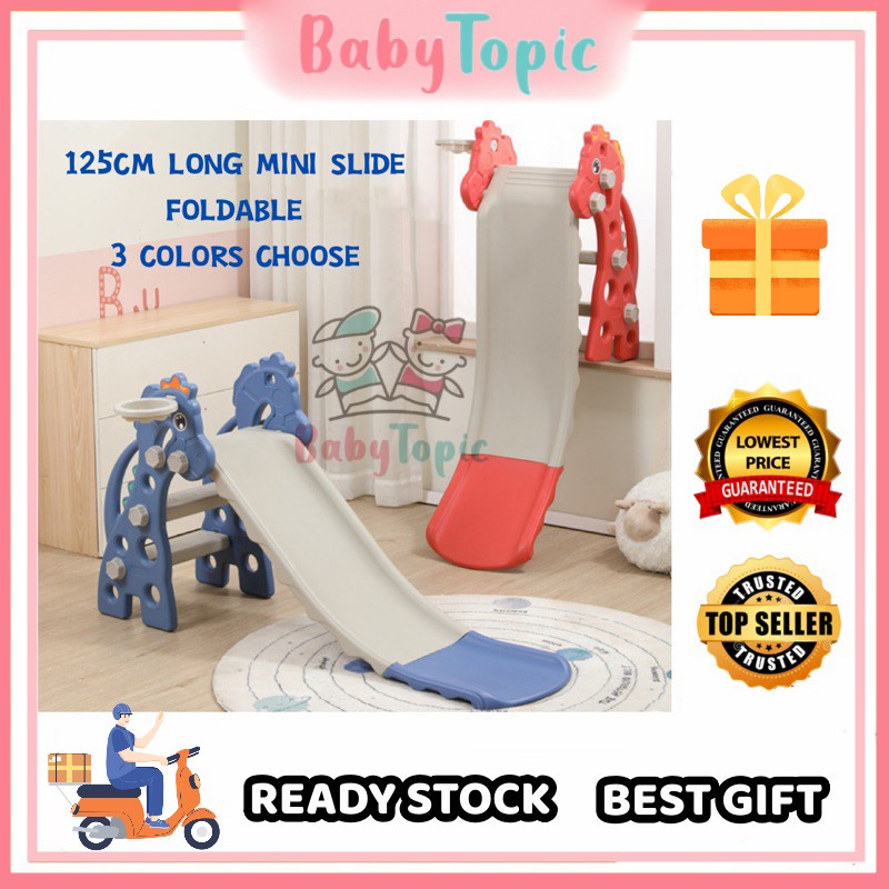 Cartoon 2 In 1 Pony Slide with Basketball Hoop Indoor Toy Baby Play ...