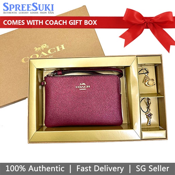 Coach Wristlet In Gift Box Small Wristlet Boxed Glitter Corner Zip With ...
