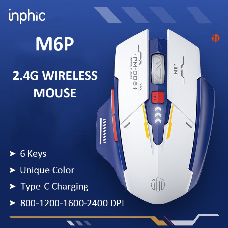 Inphic M6P 2.4G Wireless Mouse Rechargeable Office Gaming Mouse PC ...