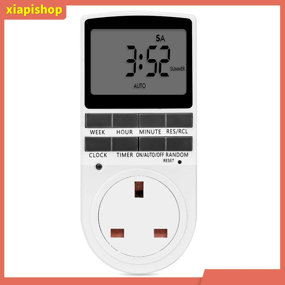XIAPI+ 230V LCD Display Digital Timer Switch Electrical Outlet Countdown UK Plug Socket R20 ...