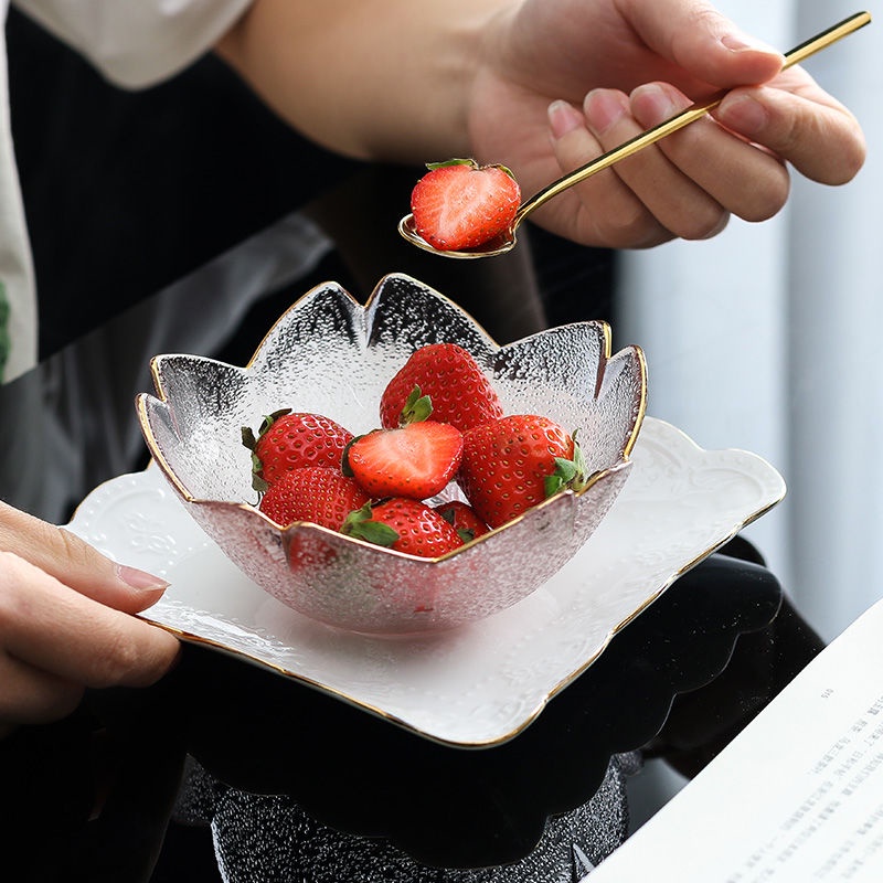 Red Mesh Glass Bowl High Value Dessert Bowl Cubillose Bowl Glass Bowl ...