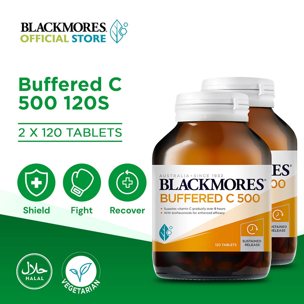 [Bundle of 2] Blackmores Buffered C 500 Vitamin C Tablets (120s ...