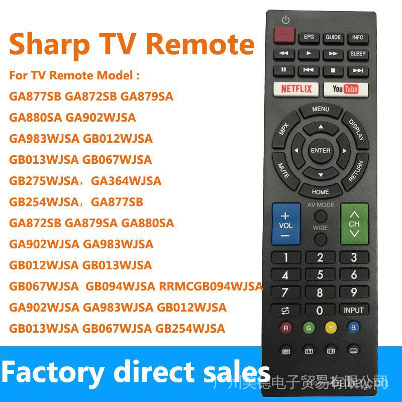 SHARP LCD/LED/SMART TV REMOTE CONTROL (GB234WJSA) BG289WJSA GB275WJSA ...