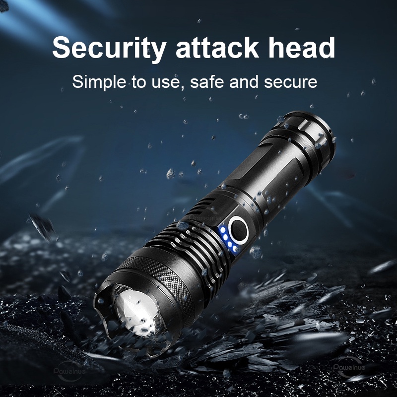 Super XHP360 LED Powerful Flashlight USB Recharge Torchlight 26650 ...