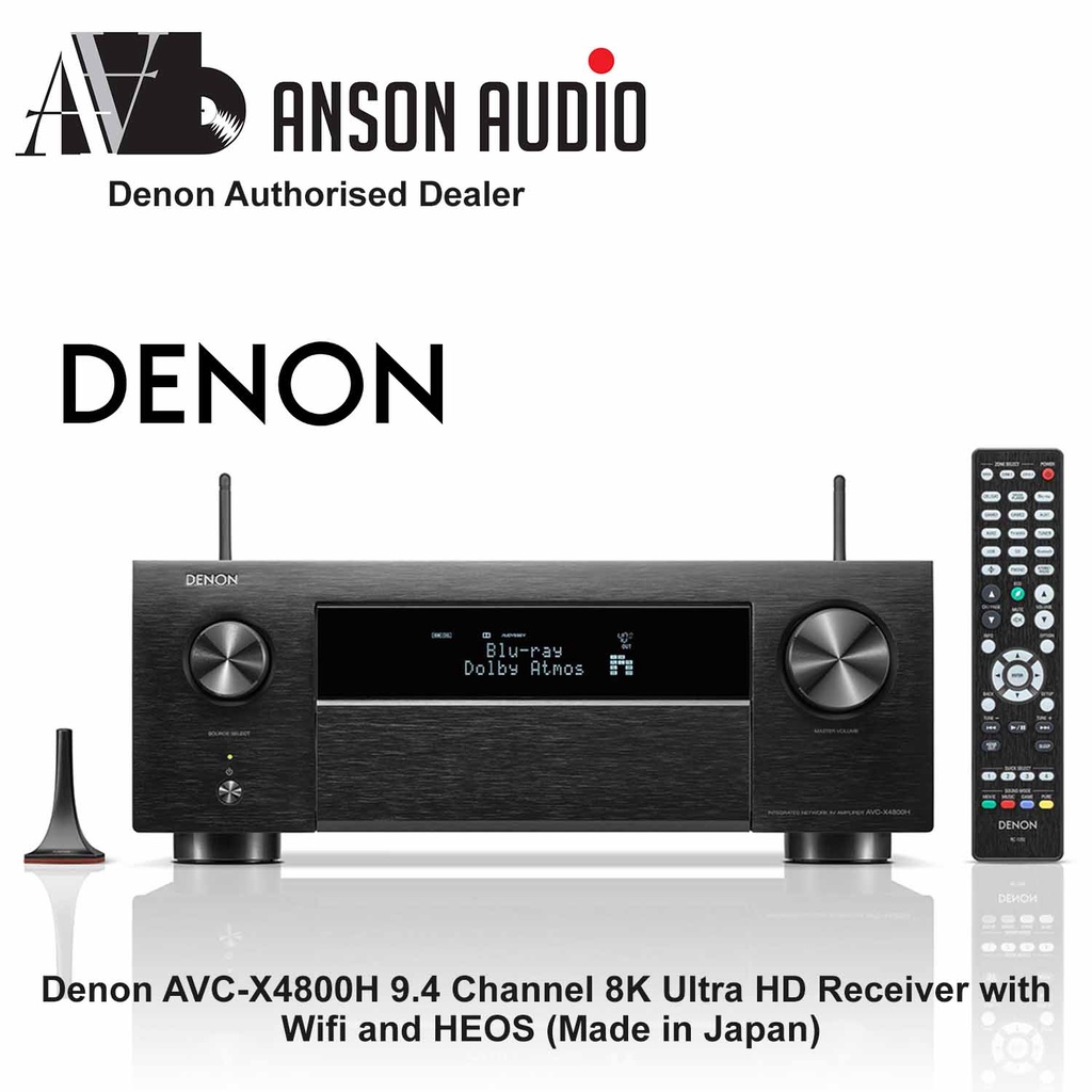 Denon AVC-X4800H 9.4 Channel 8K Ultra HD Receiver with Wifi and HEOS ...
