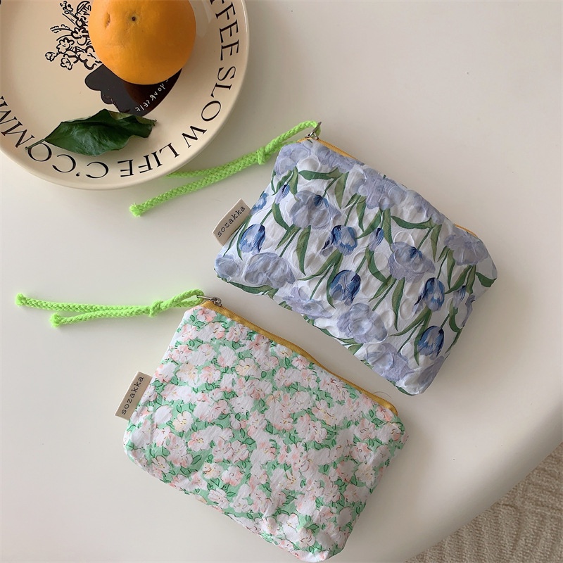 Mini Flower Hand-Carrying Tether Coin Purse Small Fresh Tulip Portable ...