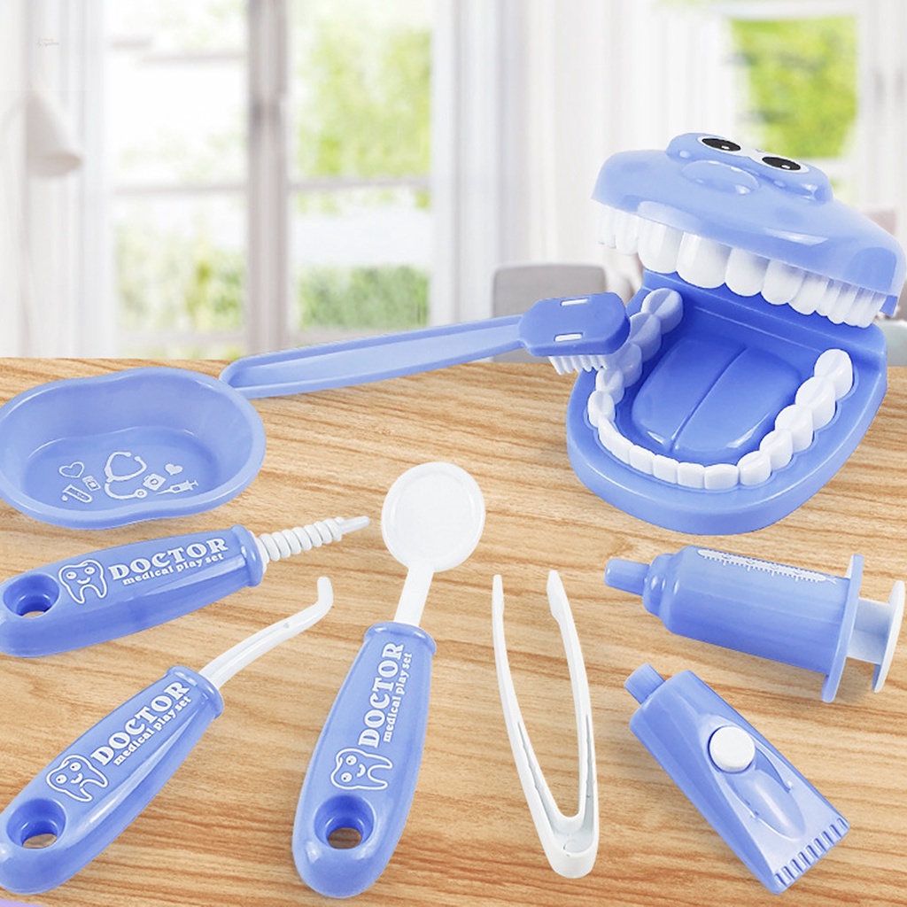 MZ 9Pcs Kids Pretend Play Toy Dentist Check Teeth Model Set Medical Kit ...
