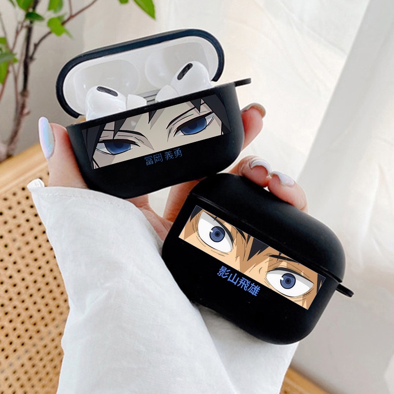 Anime Haikyuu Demon Slayer Eyes Soft Silicone Case for Apple Airpods ...