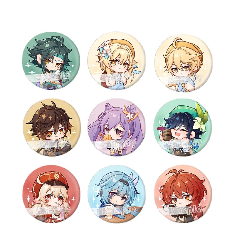 58mm Game Genshin Impact Brooch Pin Kazuha Yae Miko Venti Klee Xiao ...