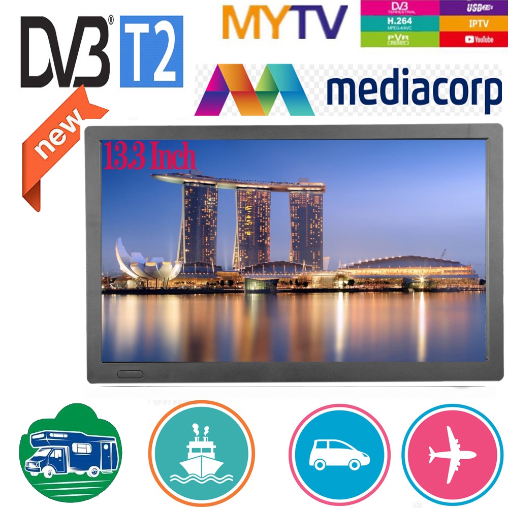 Rechargeable LEADSTAR 13 Inch Portable Mini Tv With DVB-T2 H265/Hevc 10 ...