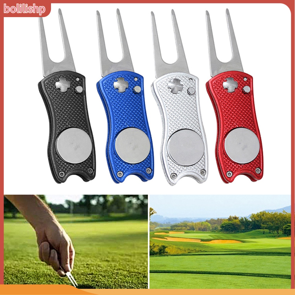 Foldable Stainless Steel Ball Marker Golf Divot Tool Pitch Groove ...