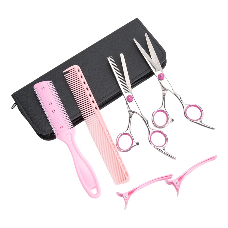 [SG] 6pc Kids and Woman Pink hair scissors haircut scissors thinning ...