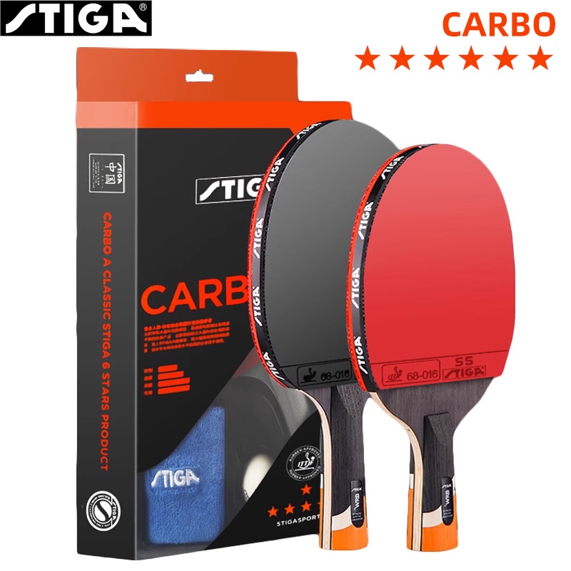 Original STIGA 6-Star Table Tennis Racket 5+2 Carbon Ping Pong Paddle ...