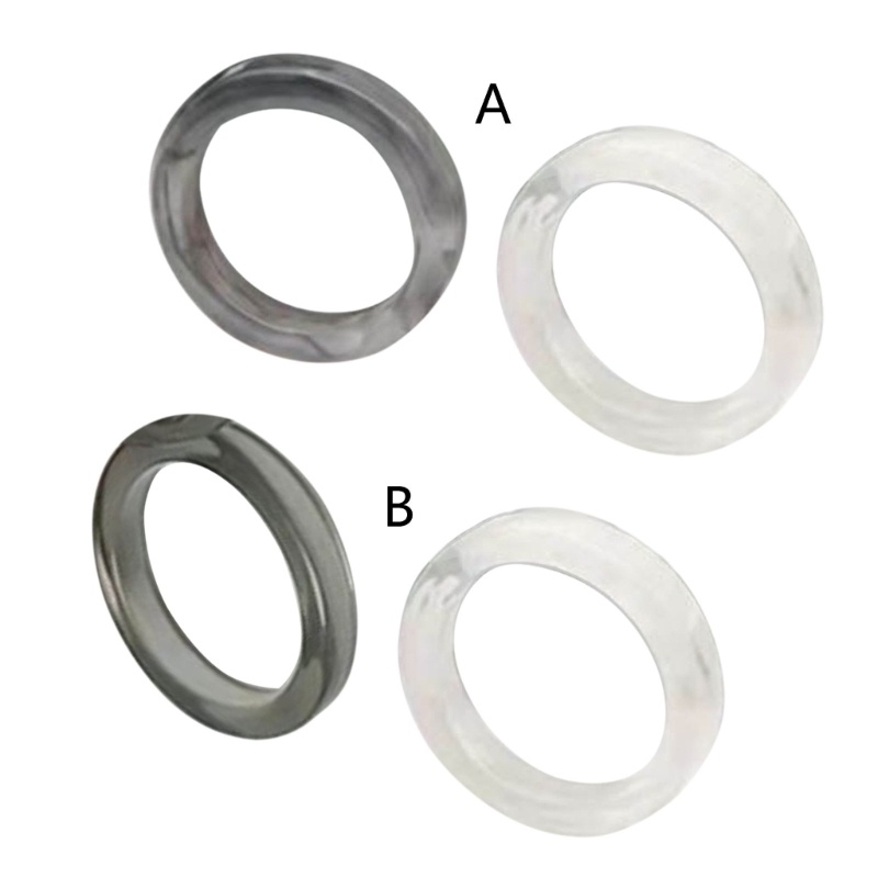 NICE 2x Acrylic Cute Rings Set Colorful Rings Transparent Stacking ...