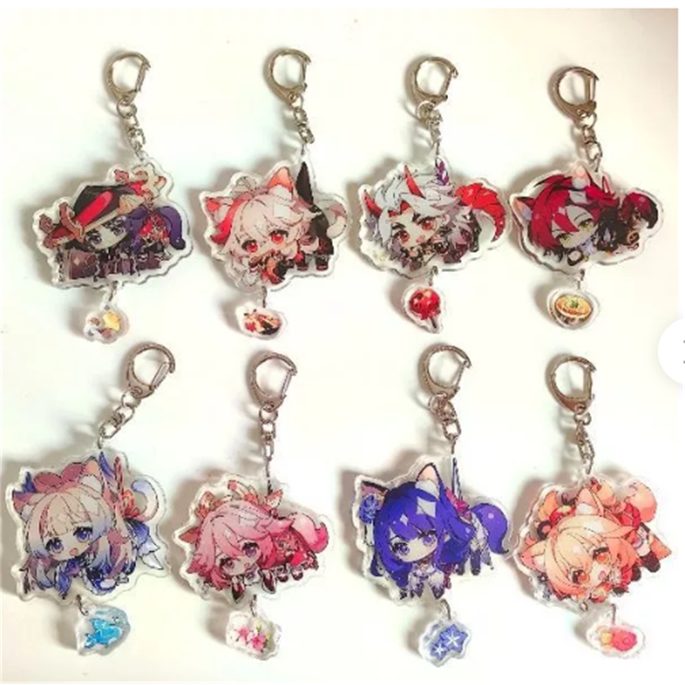 Hot Anime Game Genshin Impact Keychain Atataki Itto Kunikuzushi Xiao ...