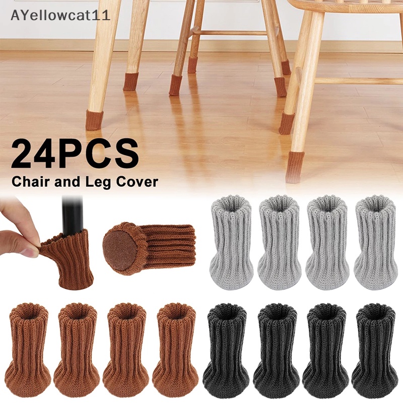 AA 24pcs Knitted Chair Leg Socks Furniture Table Feet Leg Floor ...