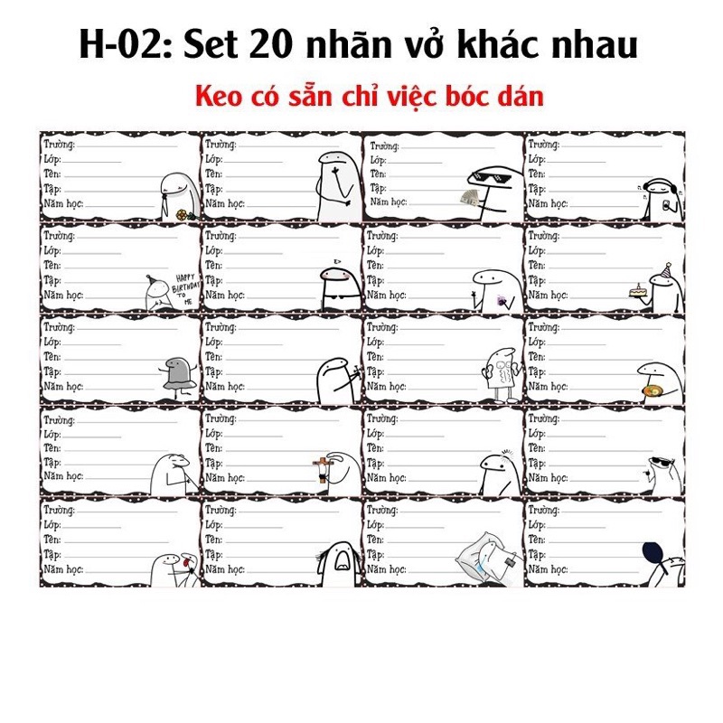 Cute stickman meme notebook labels 100 different labels/cute stickman ...