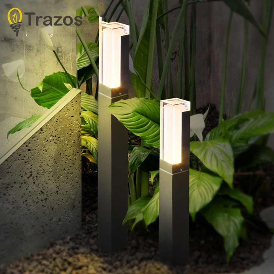 TRAZOS Waterproof Outdoor Lighting Acrylic Motion Pathway Post Lamp ...