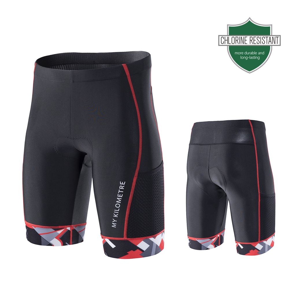 Men Triathlon Shorts 9" Inseam Tri Shorts with Side Pockets Adjustable ...