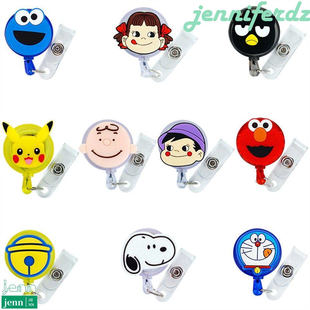 JENNIFERDZ Retractable Badge Reel Cute Cartoon Pikachu Doraemon Nurse ...