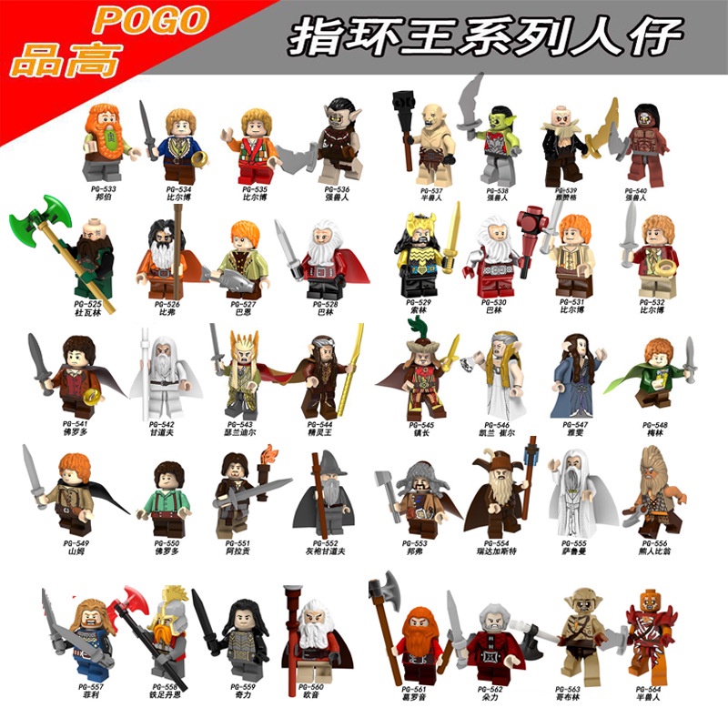 The Lord of the Rings Series Minifigures Building Blocks Hobbits Frodo ...