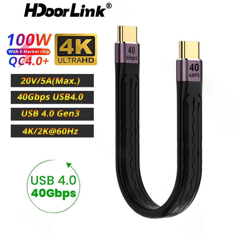 usb4 data cable thunderbolt 4 type-c extension cable USBC male to male ...