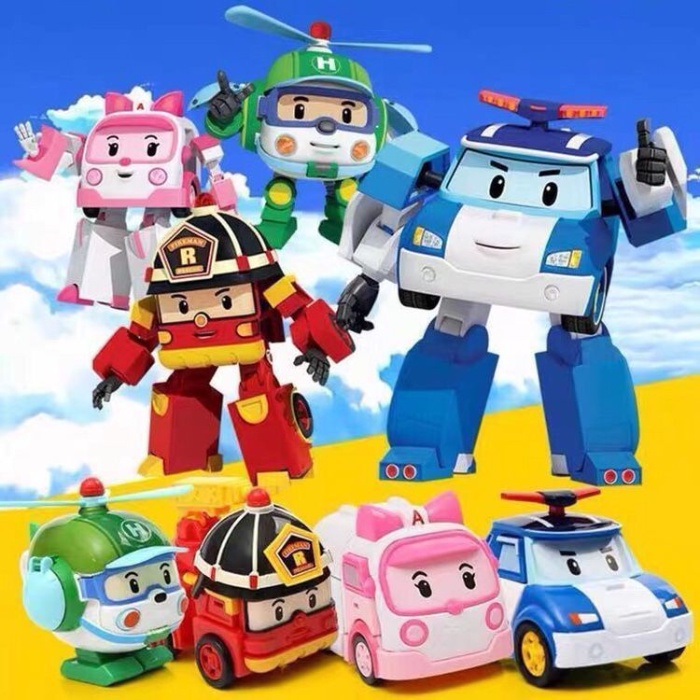 Deformation Robo car Toys Set Poli Robot Toys For Kids Transformer ...