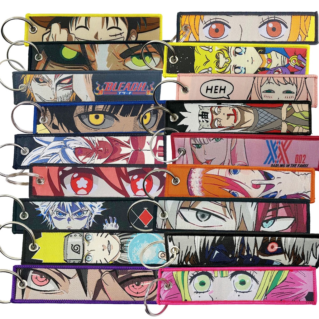 2023 Embroidery Cartoon Cute Girl Anime Chain Jet Tags Key Fobs for ...