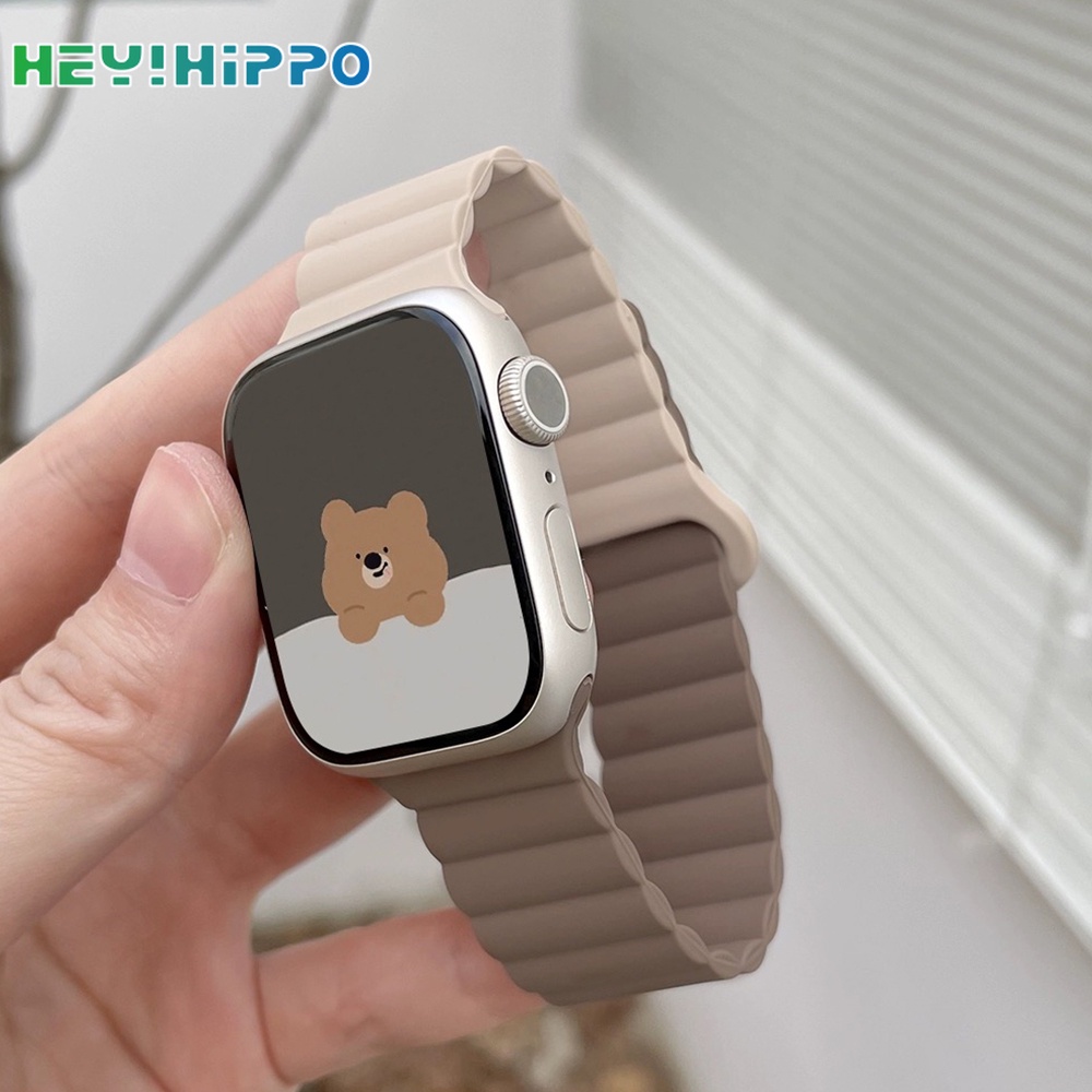 Silicone magnetic strap suitable for smartwatch series 10/9/8/7/6/5/SE ...