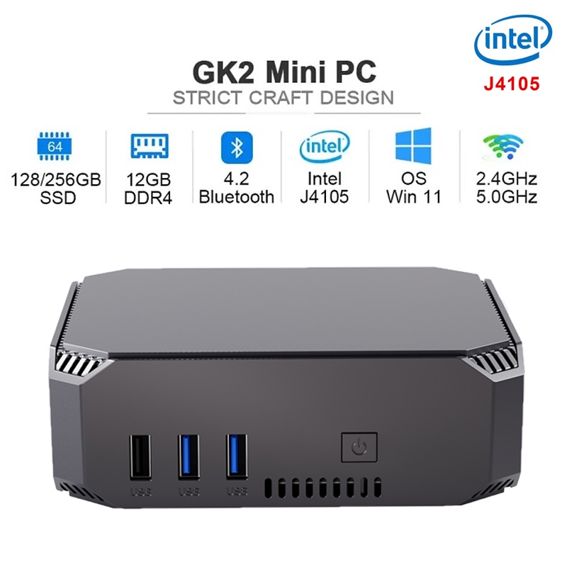 GK2 Mini PC Windows 11 CPU Intel Celeron J4105 Quad-Core DDR4 12GB ...