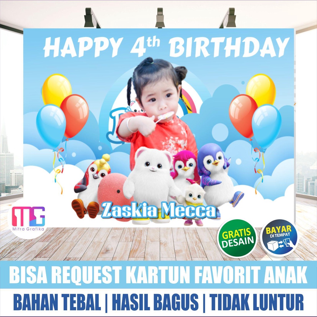 Print pororo the little Penguin Theme Children's Birthday banner ...