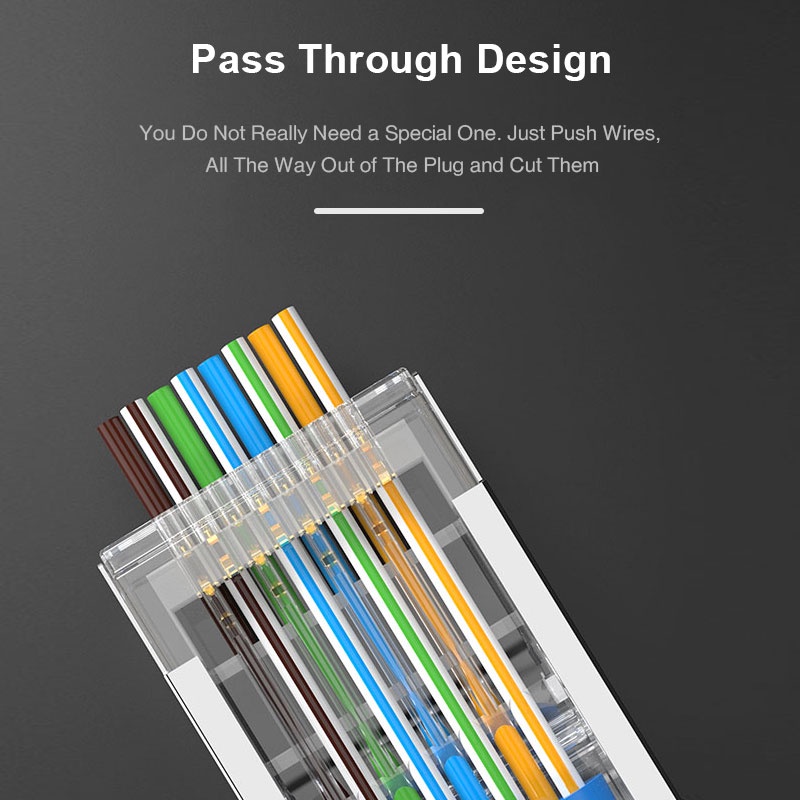 ZoeRax CAT6a Cat6 CAT5e Pass Through RJ45 Modular Plug Network ...