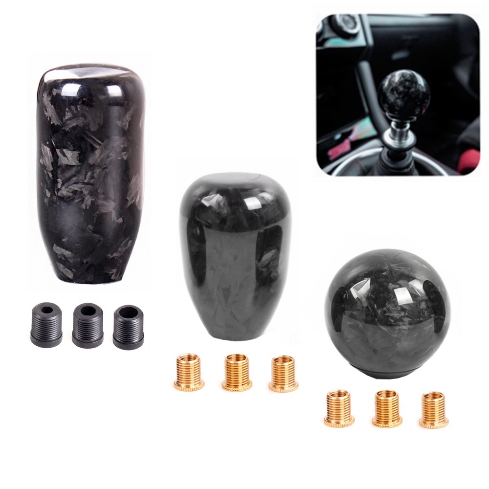 Universal Car Real Carbon Fiber Gear Shift Knob Forged Pattern Manual ...